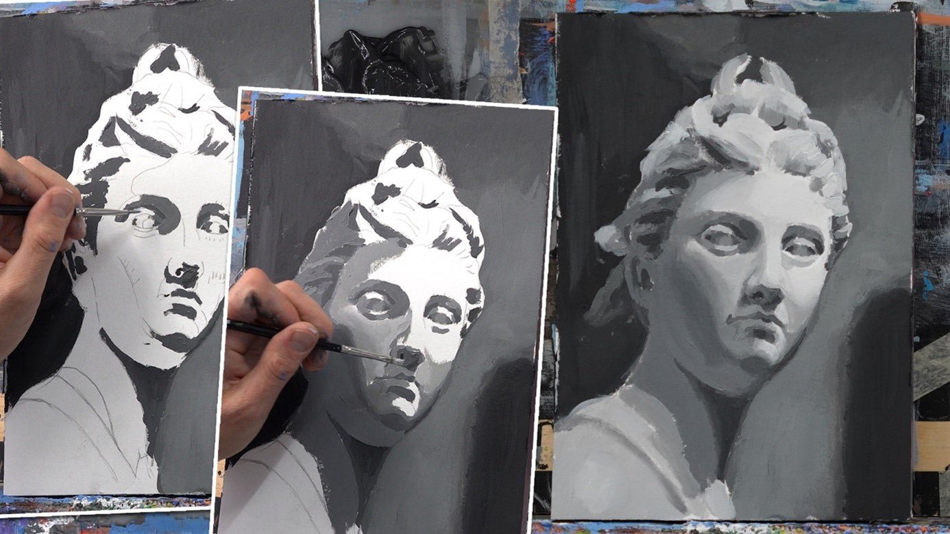 Tonal value study of a statue – Royal Talens