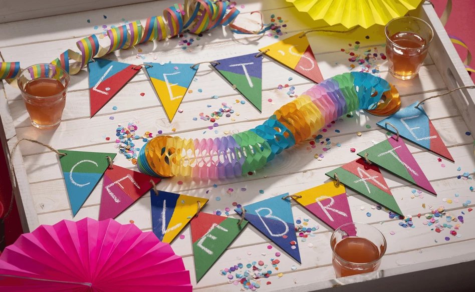 Making reusable party flags | Step by step – Royal Talens