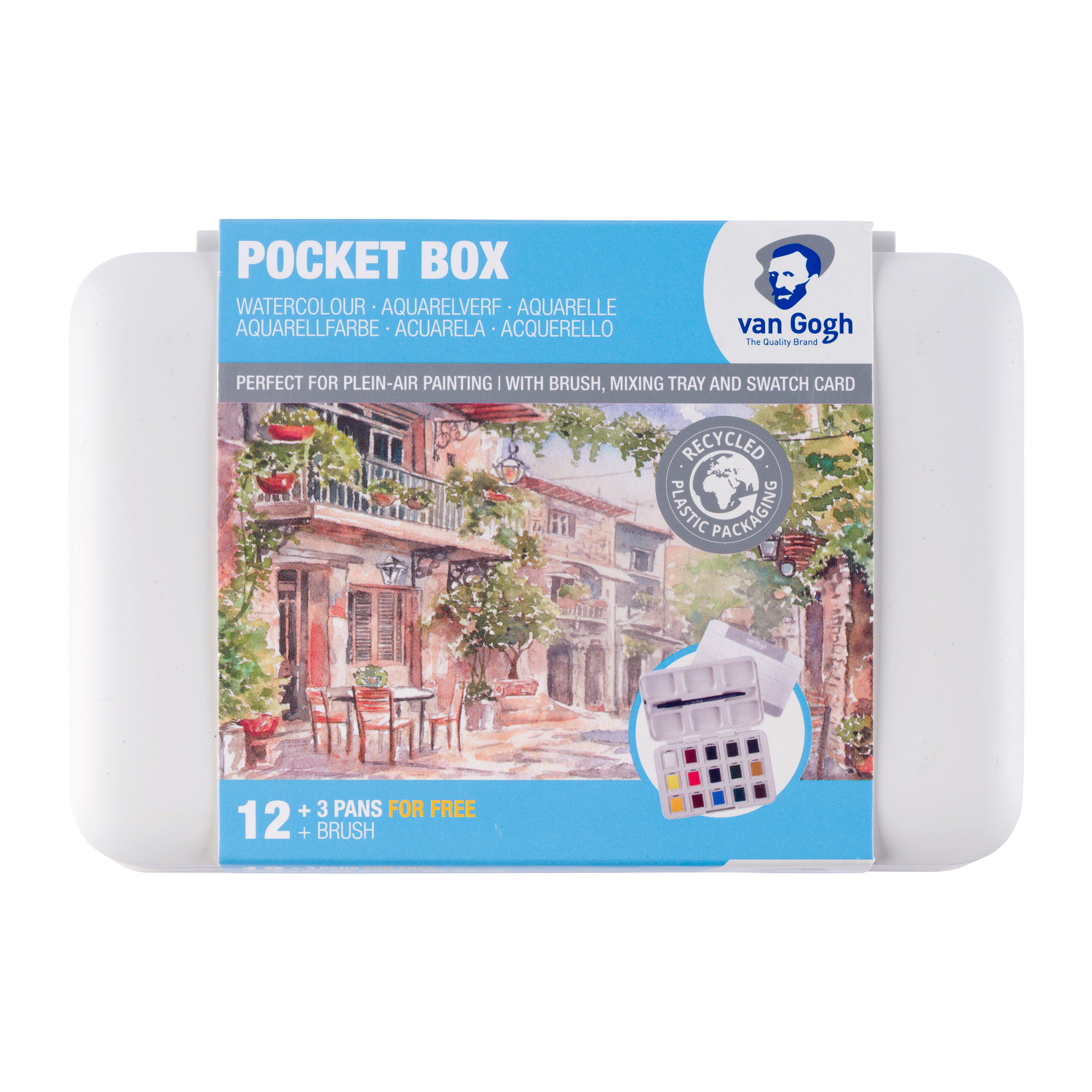 Van Gogh Watercolour pocket box basic colours | 12 half pans + 3 colou ...