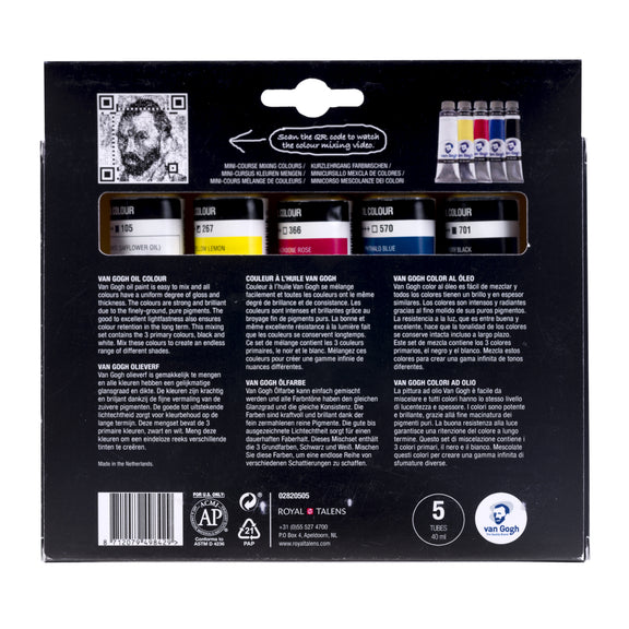 Van Gogh Oil colour primary mixing set | 5 x 40 ml – Royal Talens