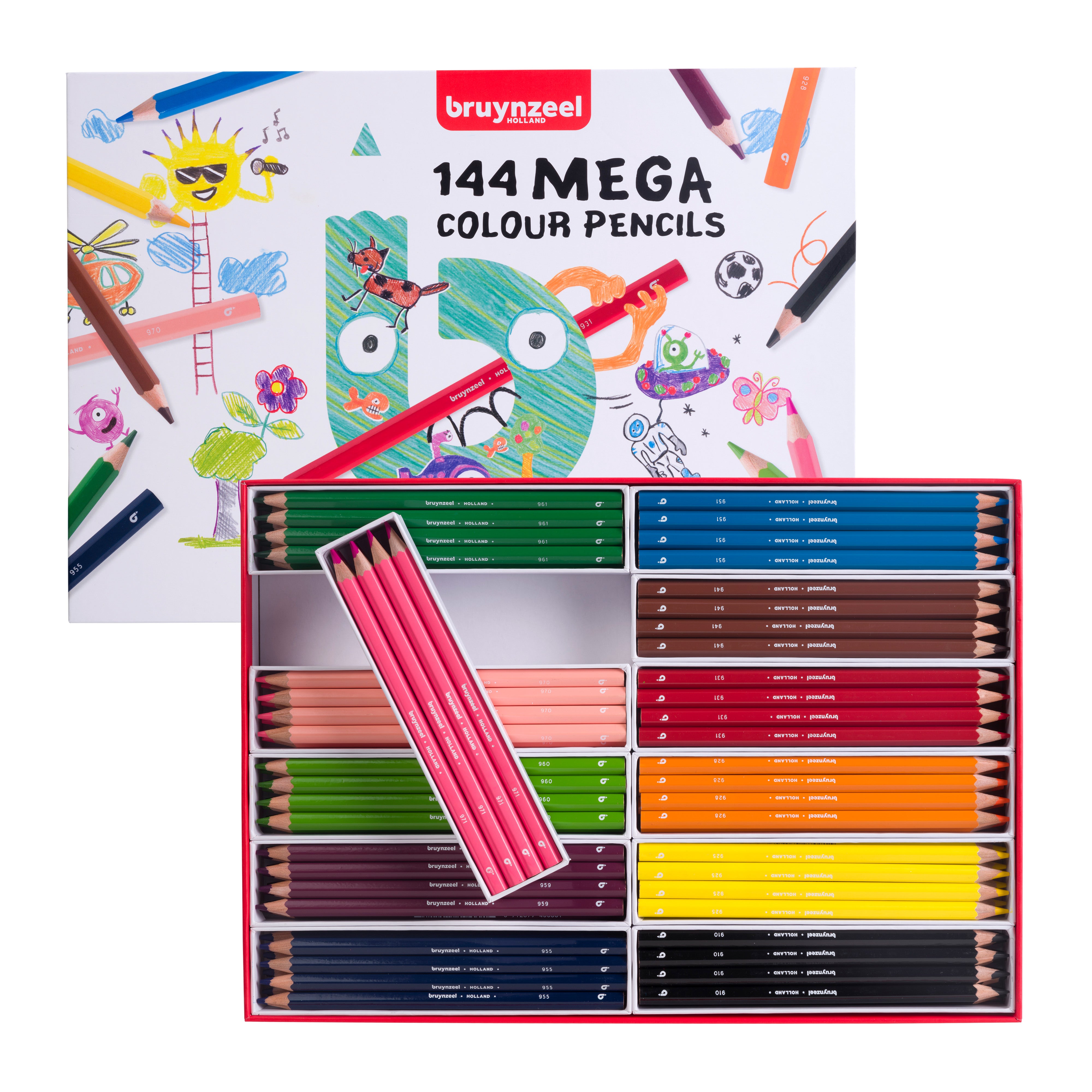 Bruynzeel set de crayons de couleur Méga | 12 x 12 couleurs – Royal Talens