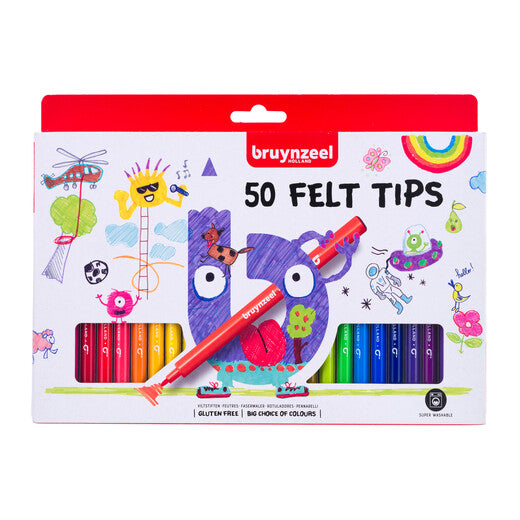 Bruynzeel Felt tip set | 50 colours – Royal Talens