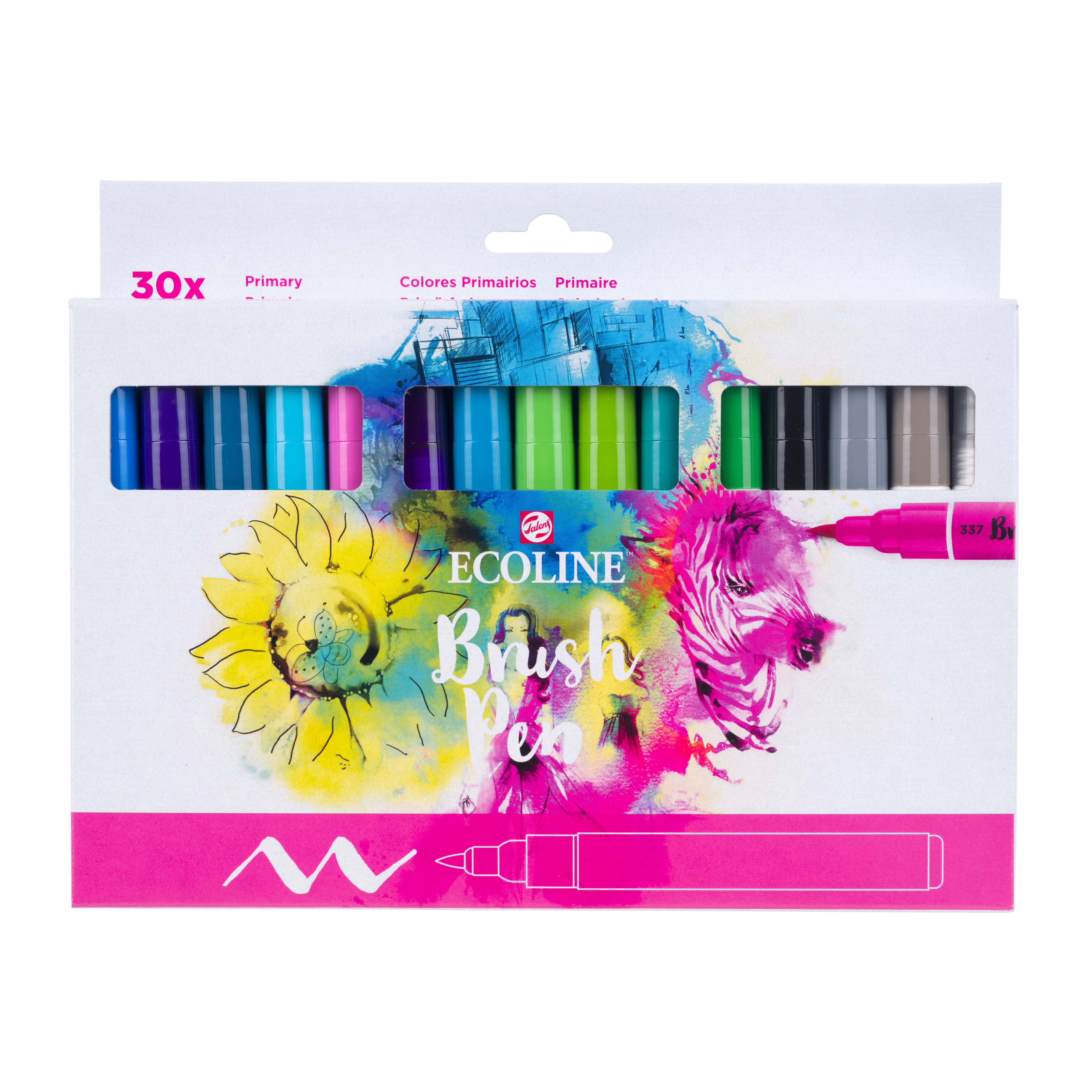 Ecoline Brush Pen set Primary | 30 colours | Royal Talens