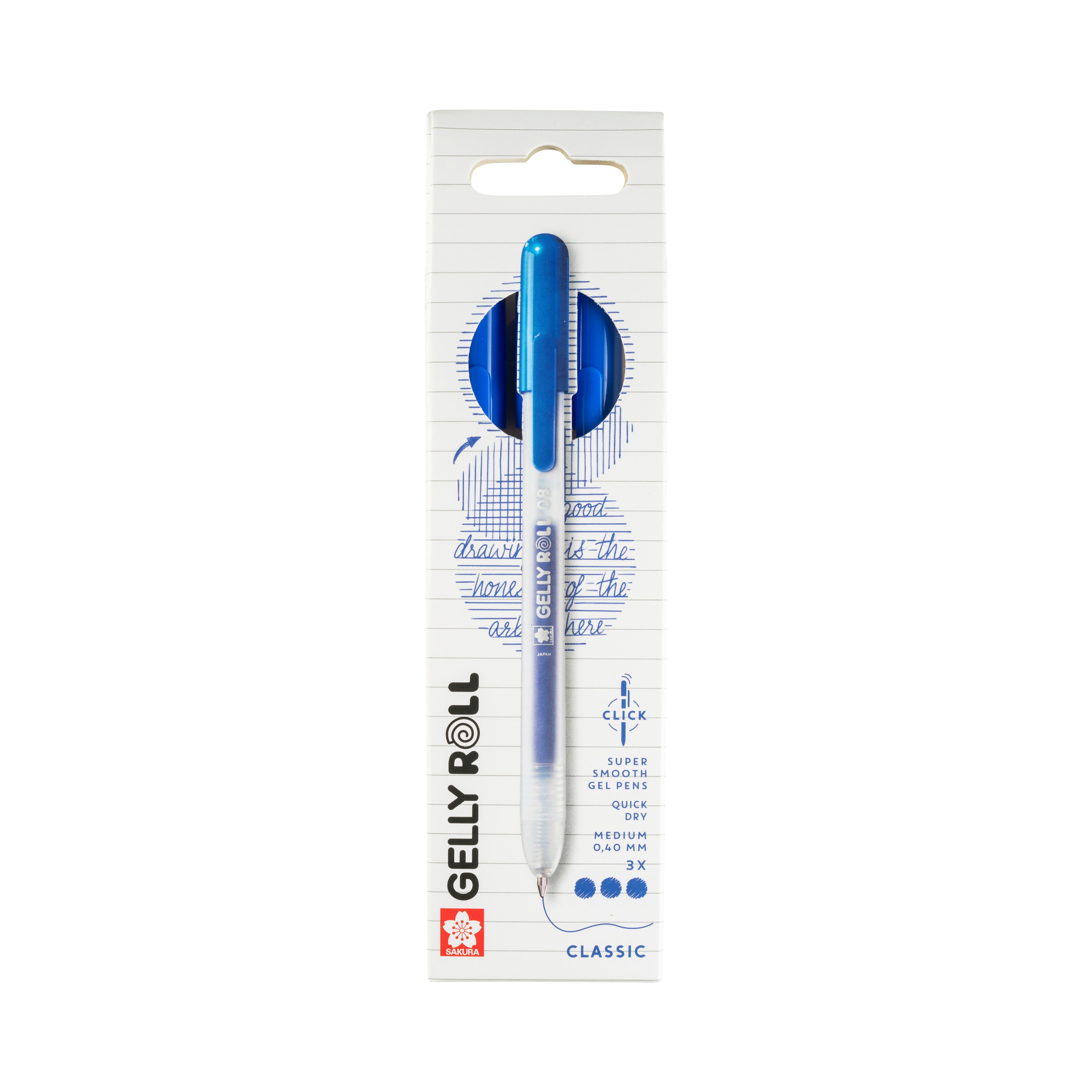 Sakura Gelly Roll Classic Retractable Gel Pens, 3-Pack Blue – Royal Talens