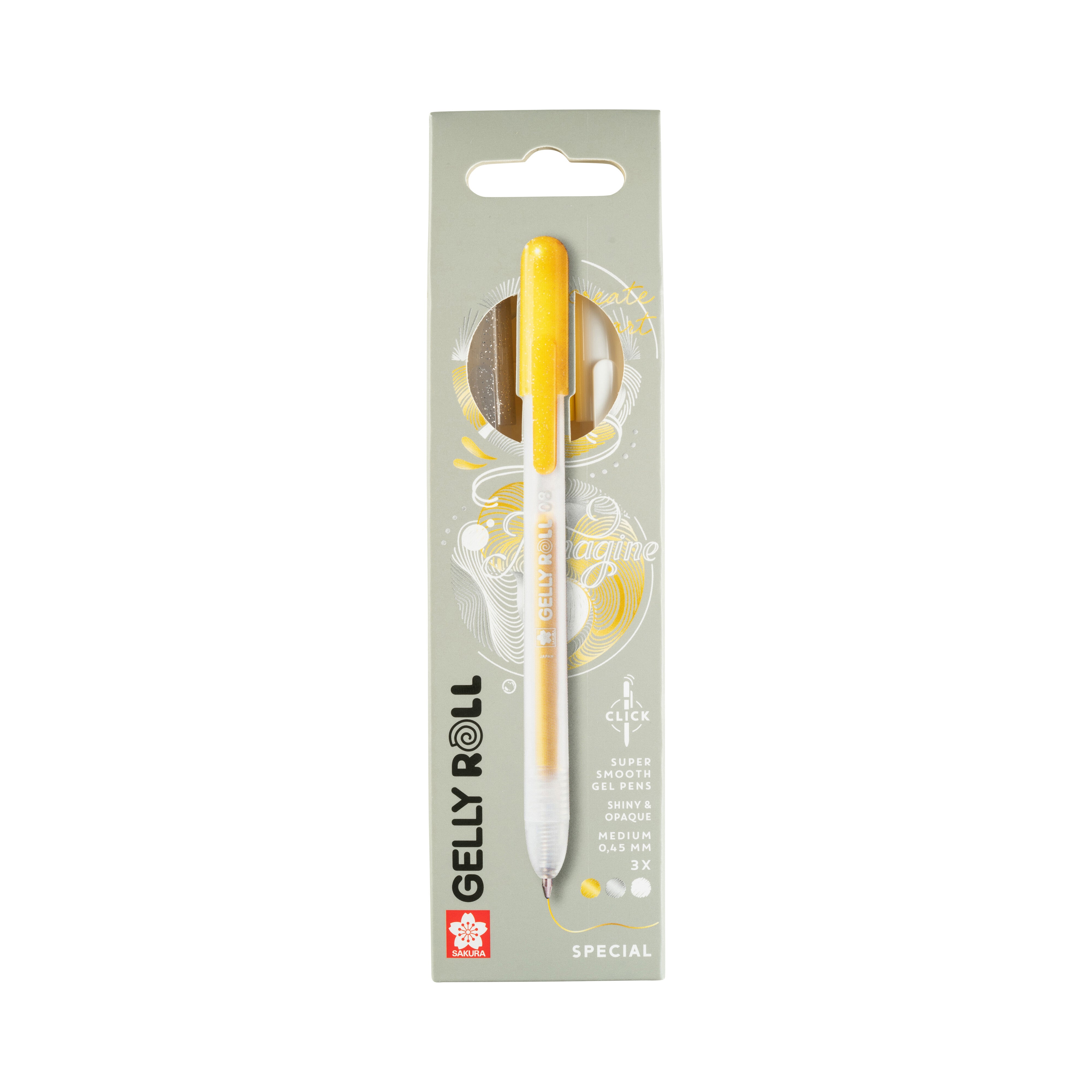 Sakura Gelly Roll Retractable Gel Pens, Special 3-Pack Gold-Silver-Whi ...