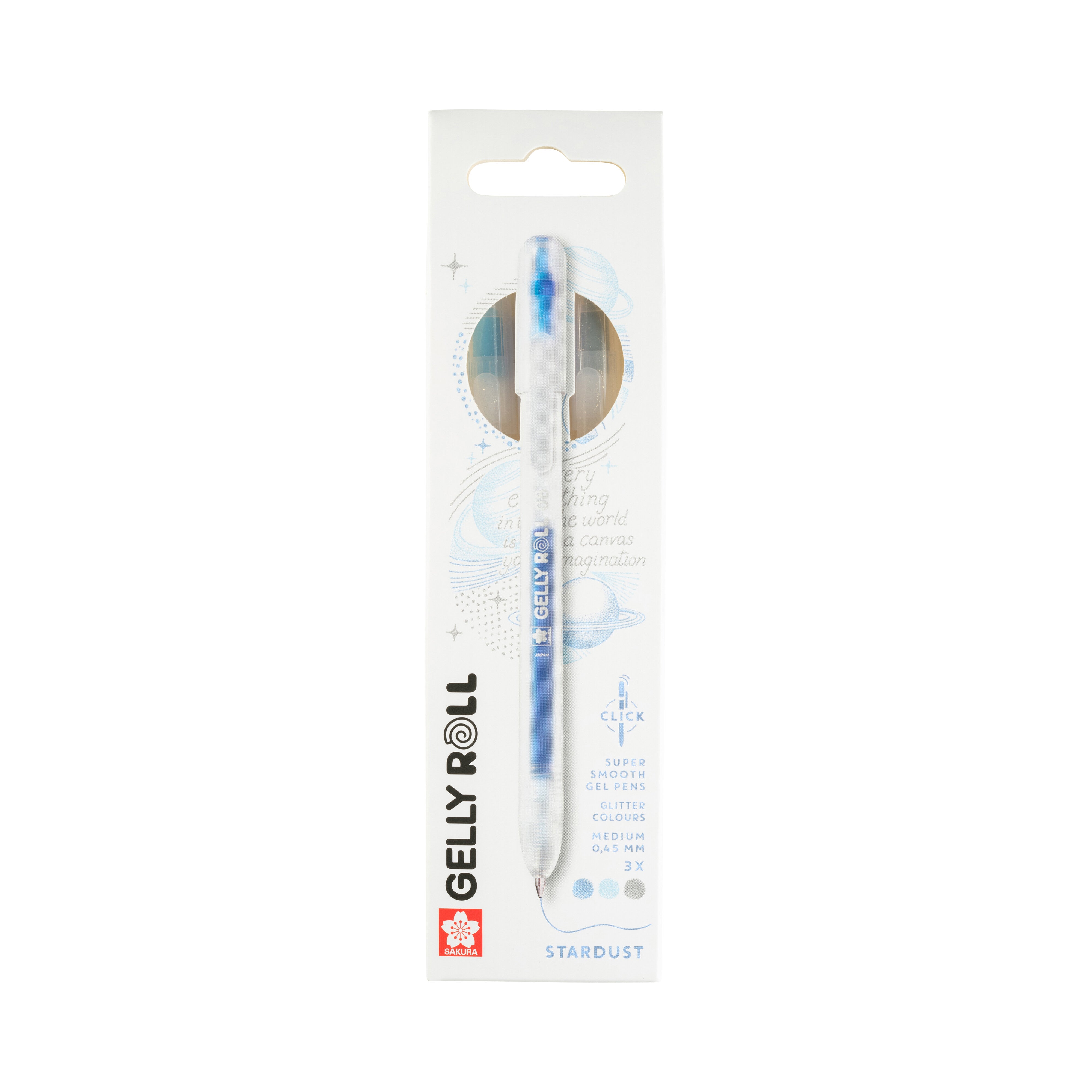 Sakura Gelly Roll Stardust Retractable Glitter Gel Pens, 3-Pack Blue-S ...