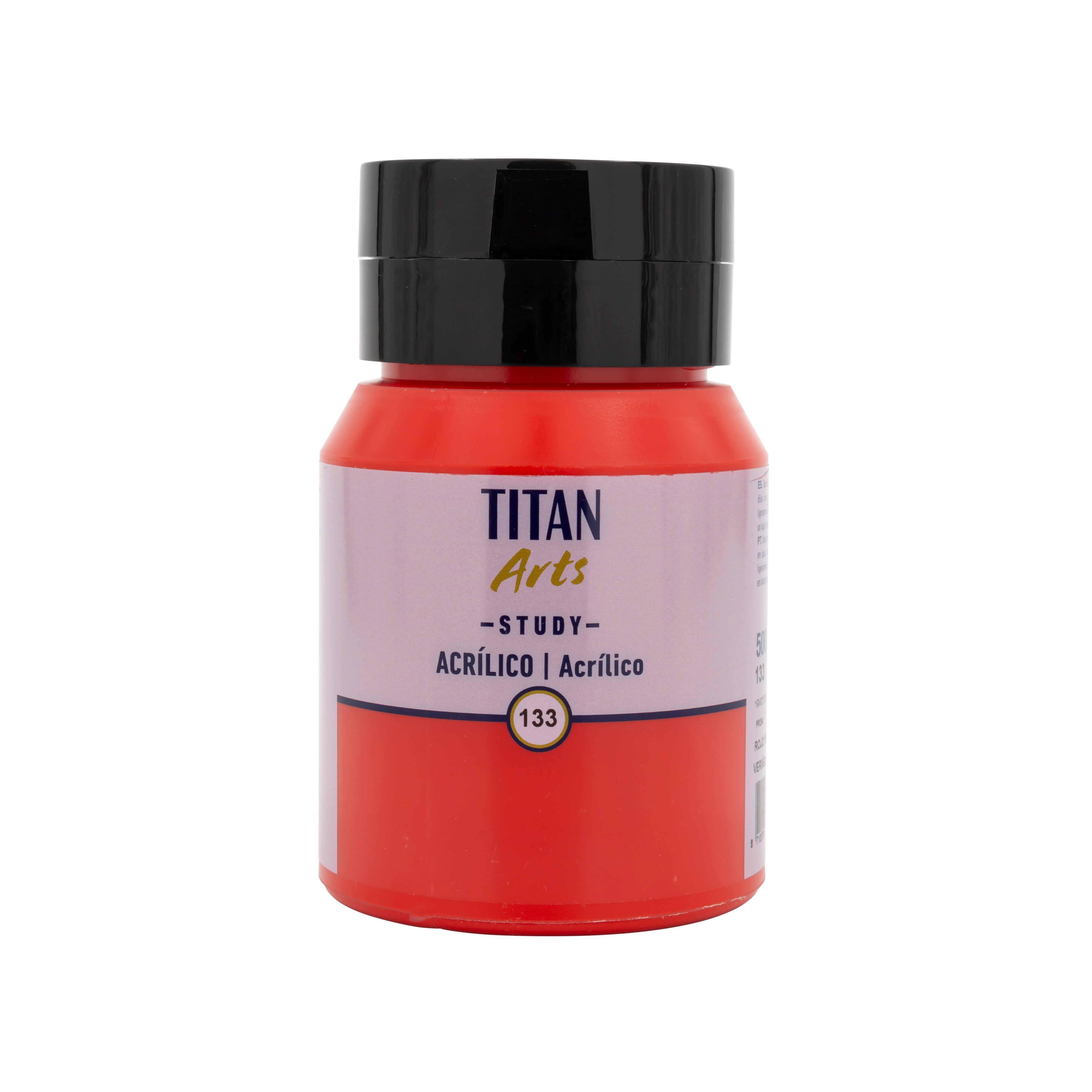 TITAN Arts Acrílico Study Rojo Pyrrole Bote 500ml nº133 – Royal Talens