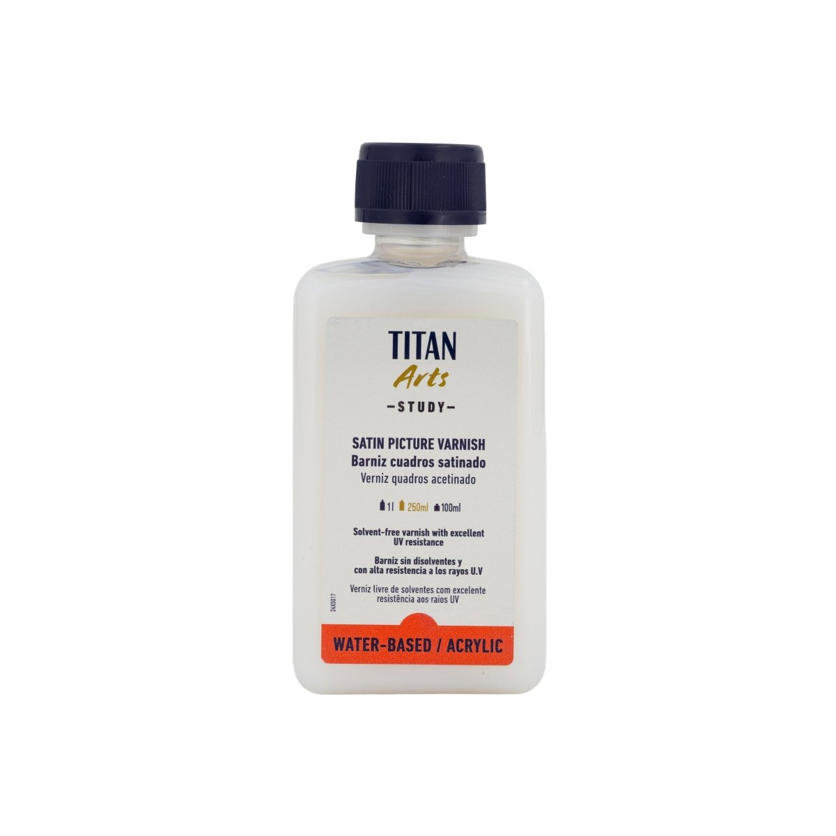 TITAN Arts Study Satin Acrylic Varnish Bottle 250ml